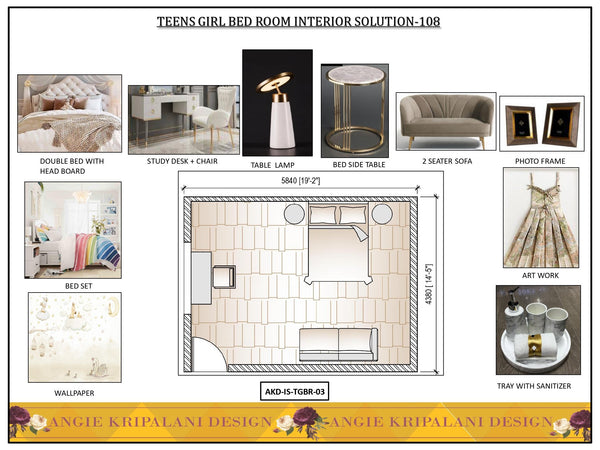 Modern Teen Girl Bedroom Brown Interior Solution|Angie Homes