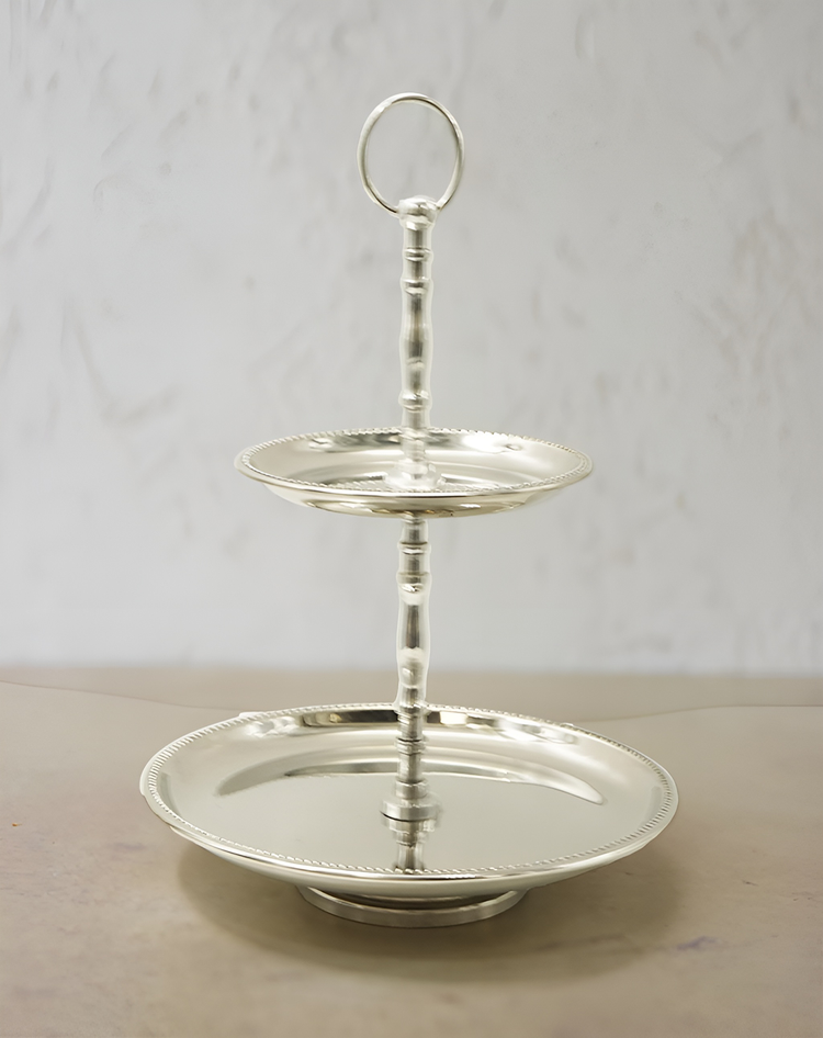 Charli 2 Tier Silver Plated Cake Tray - Angie Homes Serverware – ANGIE ...