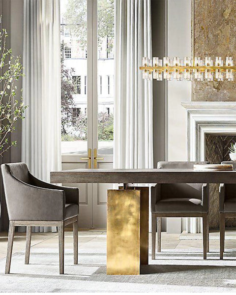 Buy Emerson Gold Leaf Dining Table Online - Angiehomes