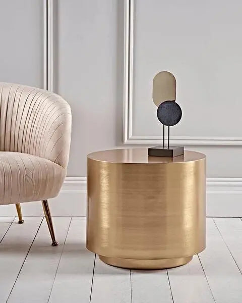 Buy Golden metal bedside table Online | Angiehomes