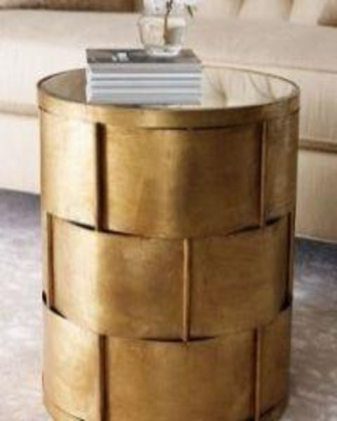 Modern Golden Luxury Round Side Table - Angie Homes