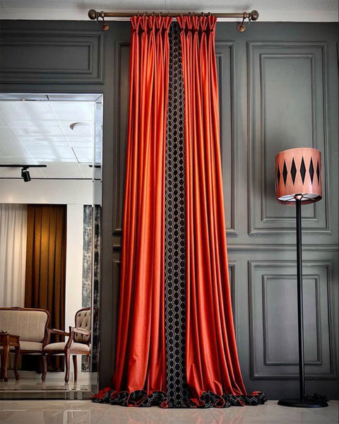Lush Red Satin Curtains | Designer Curtains for Bedroom
