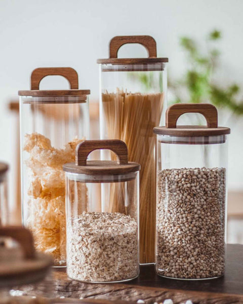 Buy Marie Set Of 4 Food Solid Glass Round Kitchen Containers Online