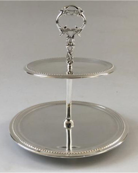 2- Tier Silver Plated Cake Tray for Gifts | Serveware Online