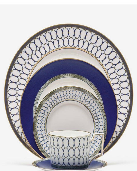 Buy Elegant Blue Porcelain Dinner Tea Cup 24 Piece Plates Sets